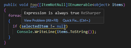Value and nullability analysis | ReSharper for Visual Studio Code Documentation