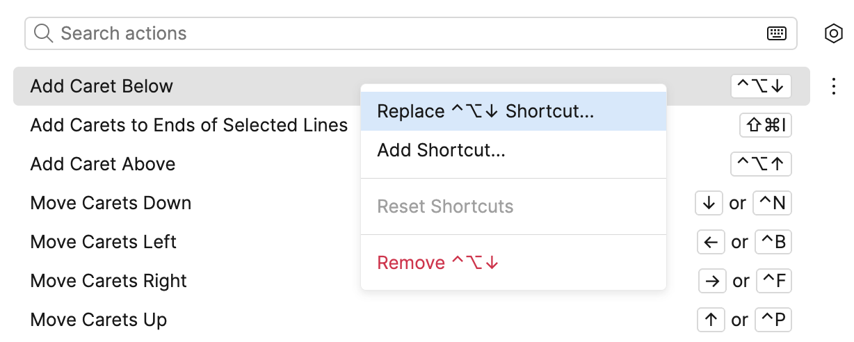 Keymap | JetBrains Fleet Documentation
