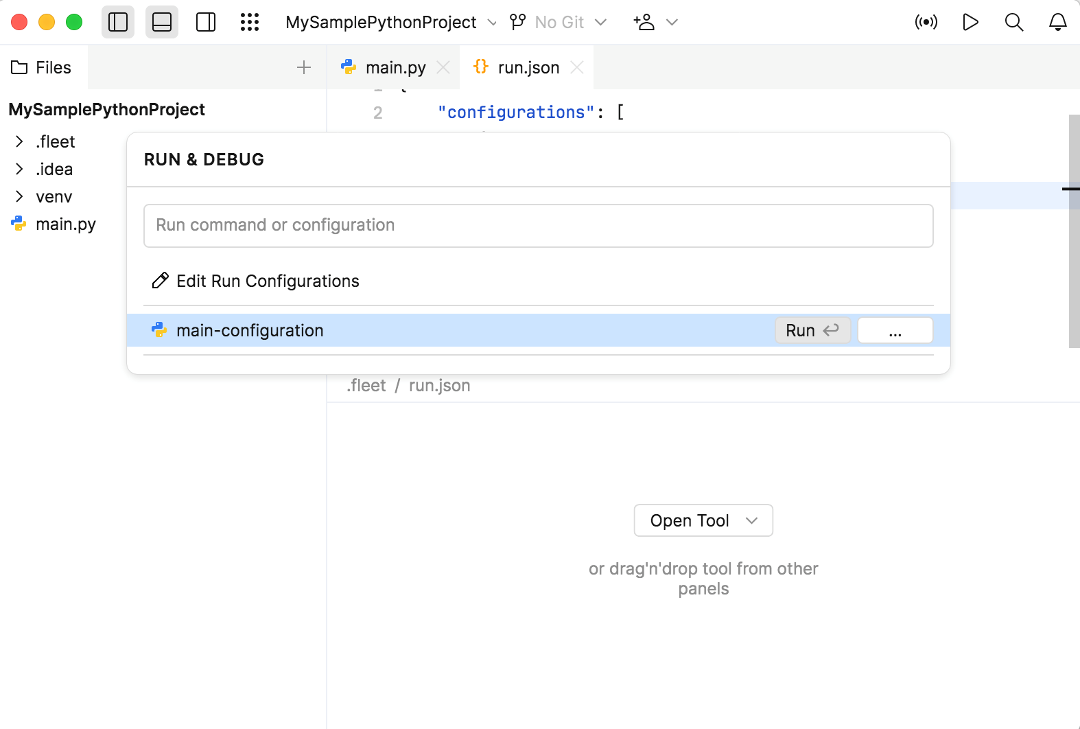 Run Python code | JetBrains Fleet Documentation