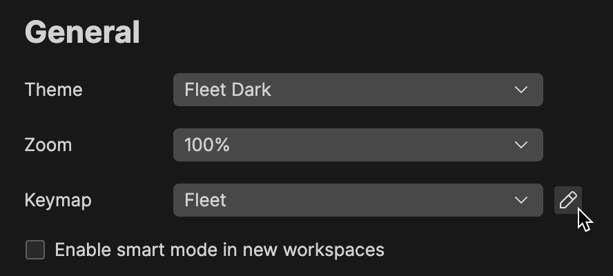 Keymap | JetBrains Fleet Documentation