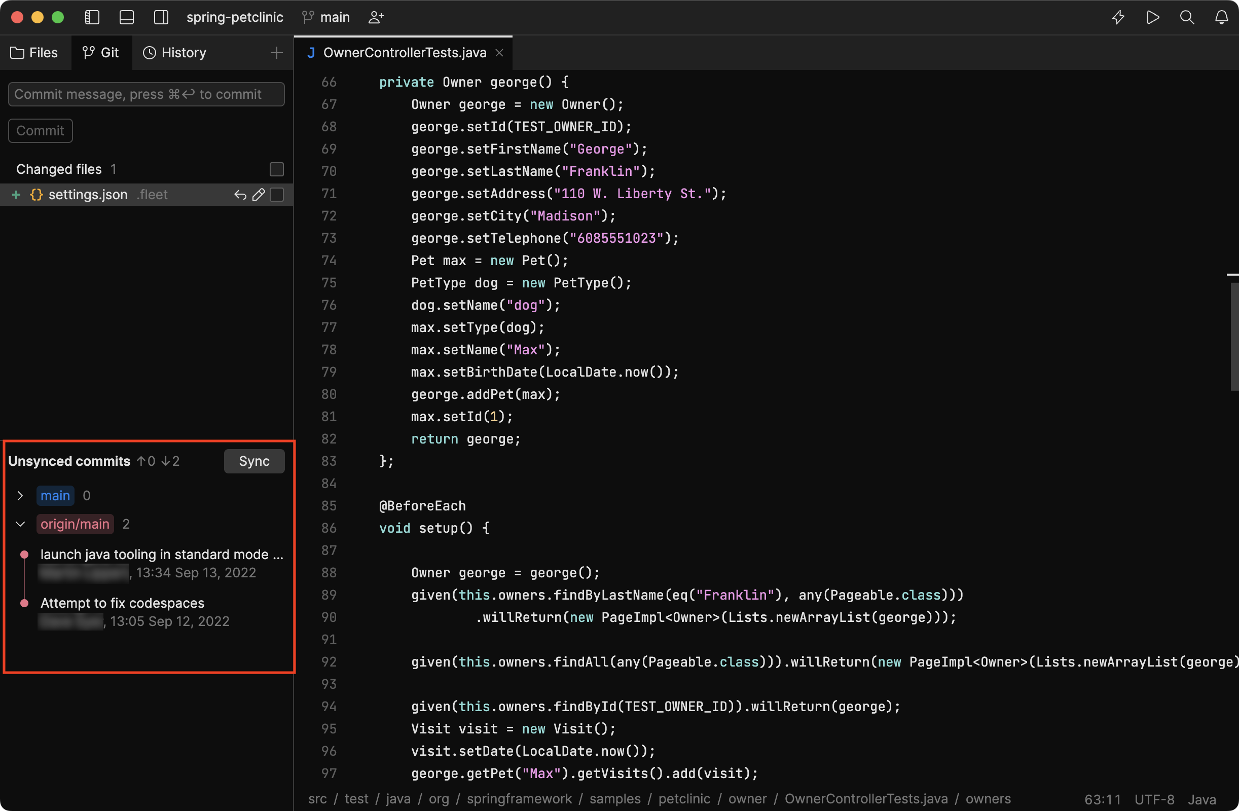 Sync With A Remote Git Repository Fetch Pull Sync Jetbrains Fleet