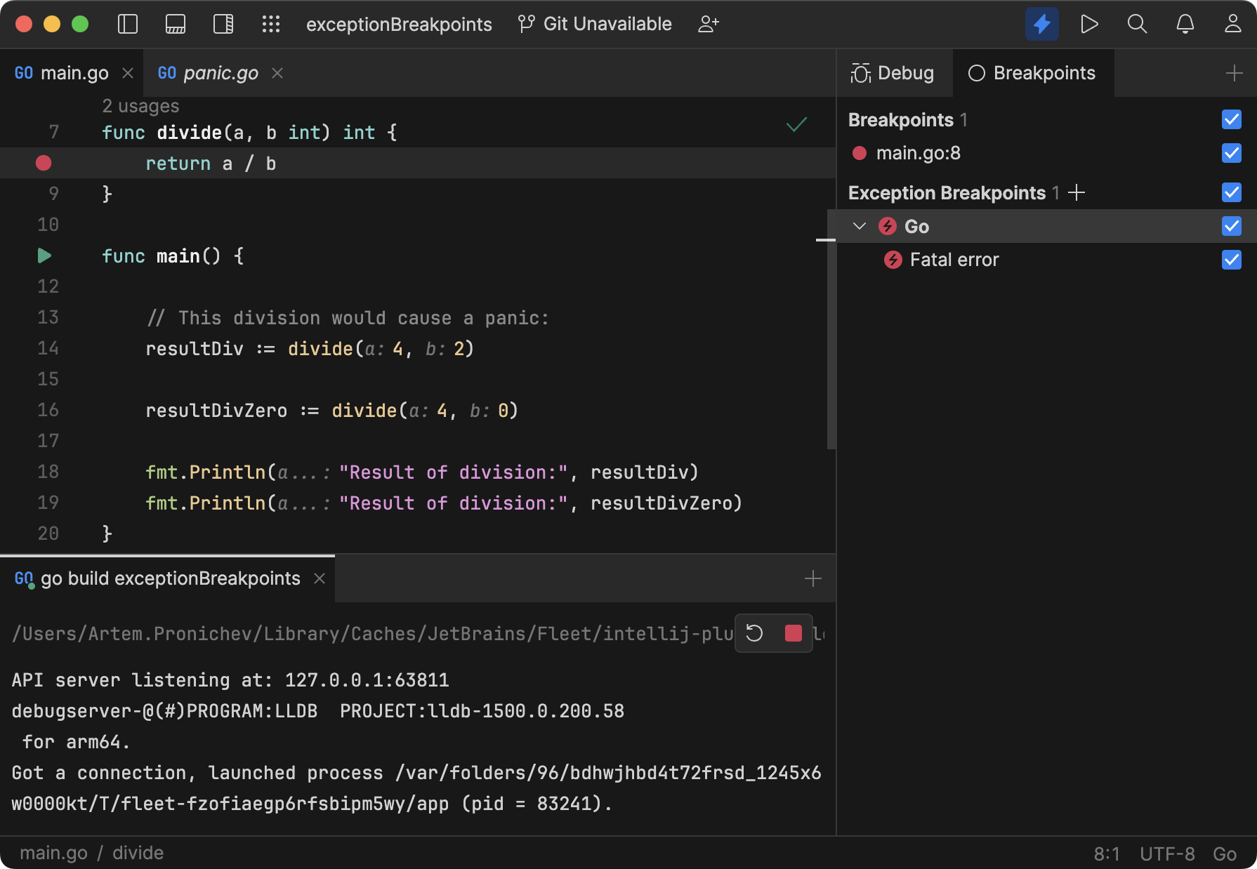 Breakpoints Jetbrains Fleet Documentation