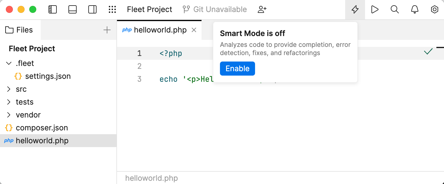 Getting started with PHP | JetBrains Fleet Documentation