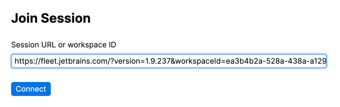 Connect to a workspace | JetBrains Fleet Documentation