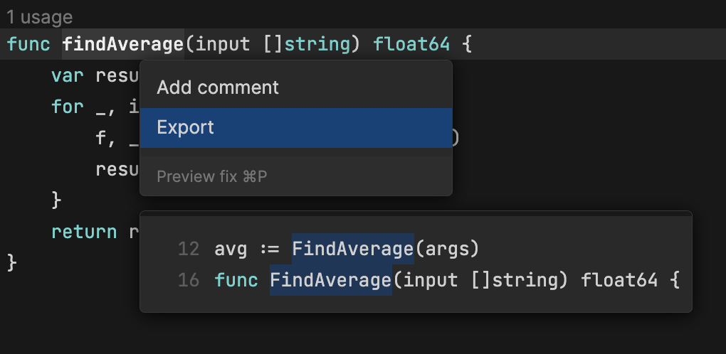 Coding assistance in Go | JetBrains Fleet Documentation