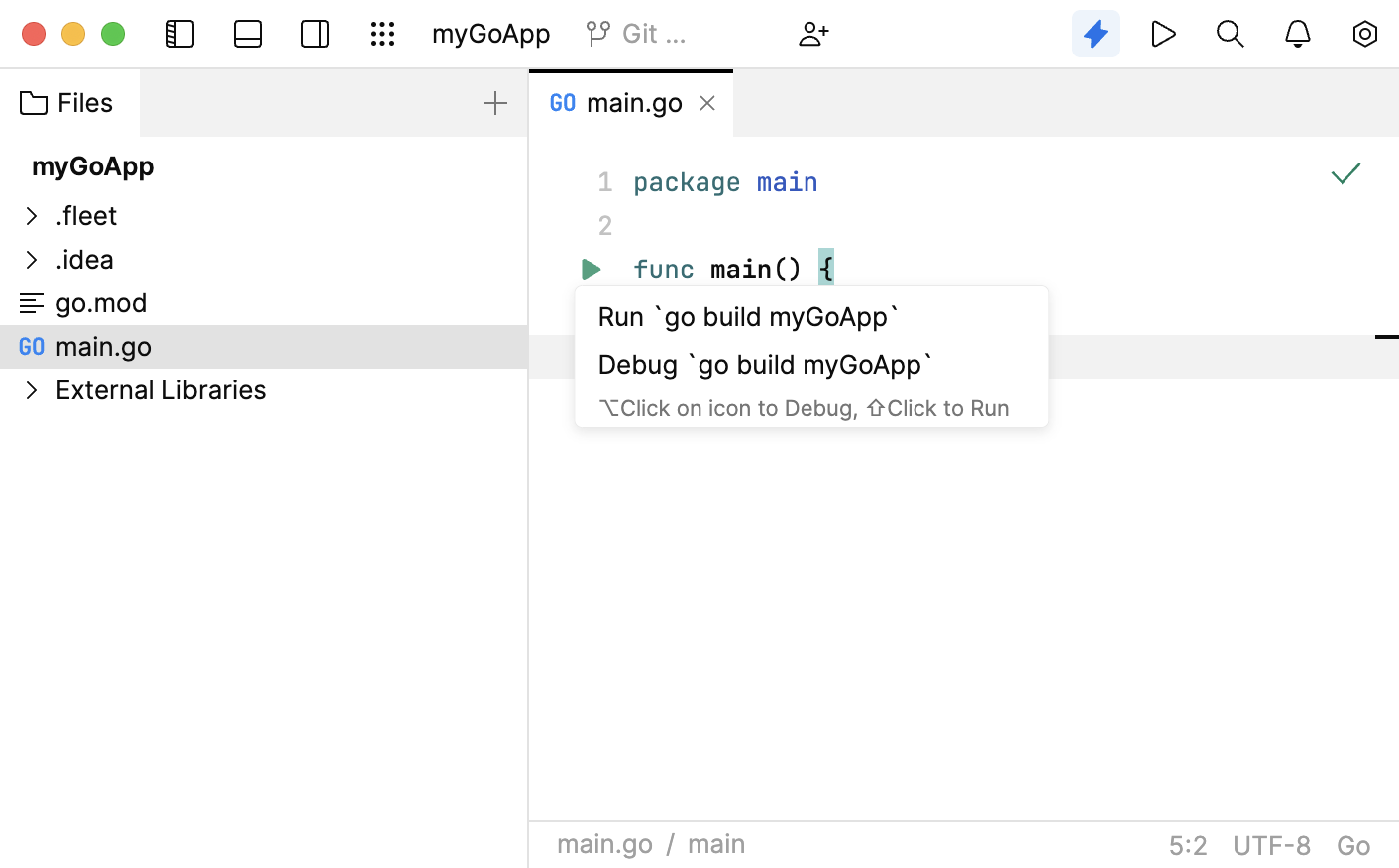 Getting started with Go | JetBrains Fleet Documentation