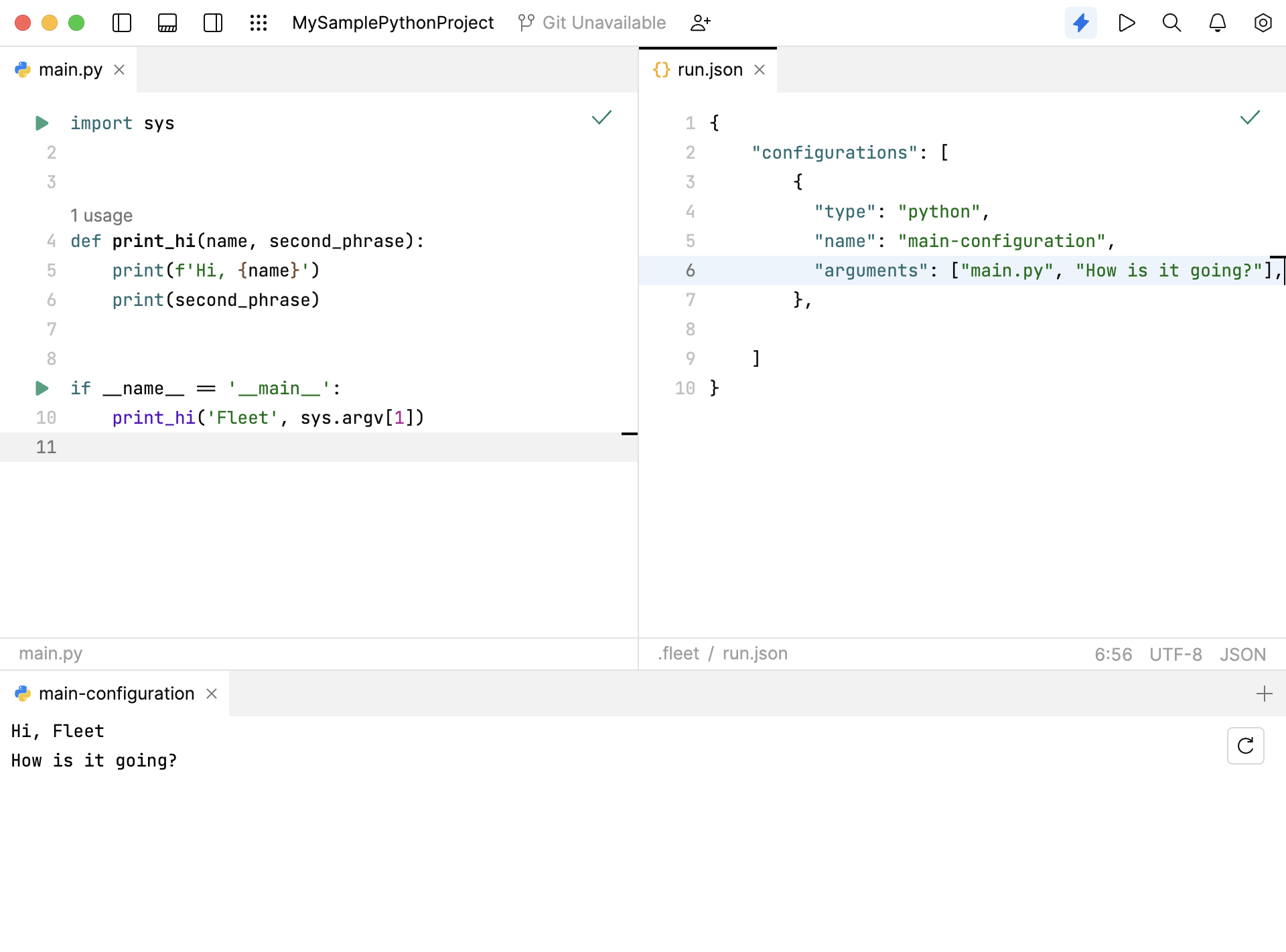 Run Python code | JetBrains Fleet Documentation