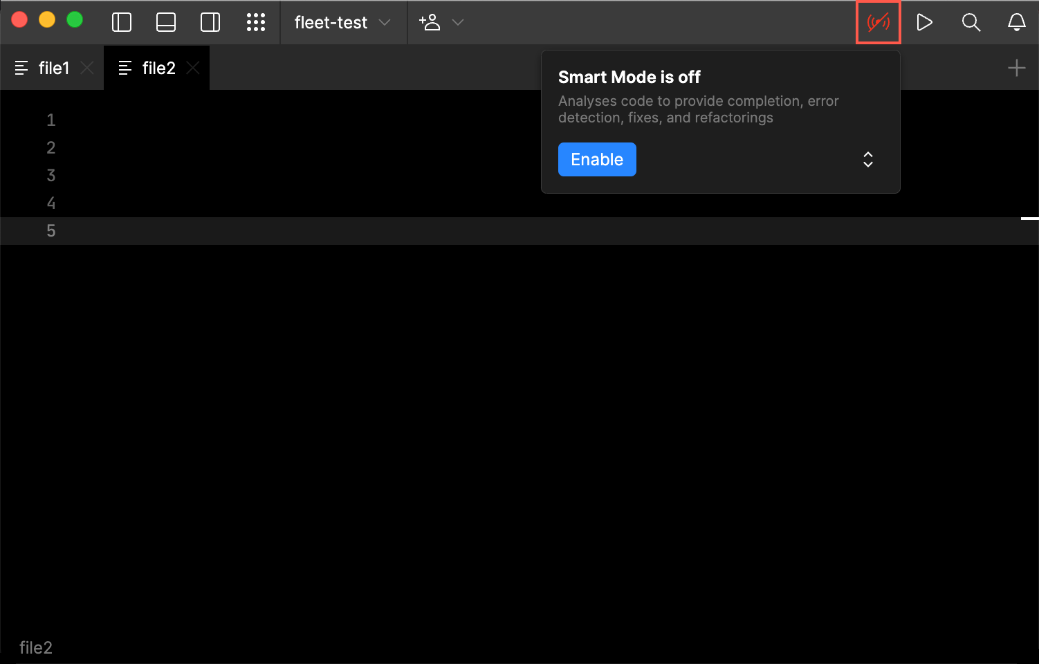 Smart mode | JetBrains Fleet Documentation