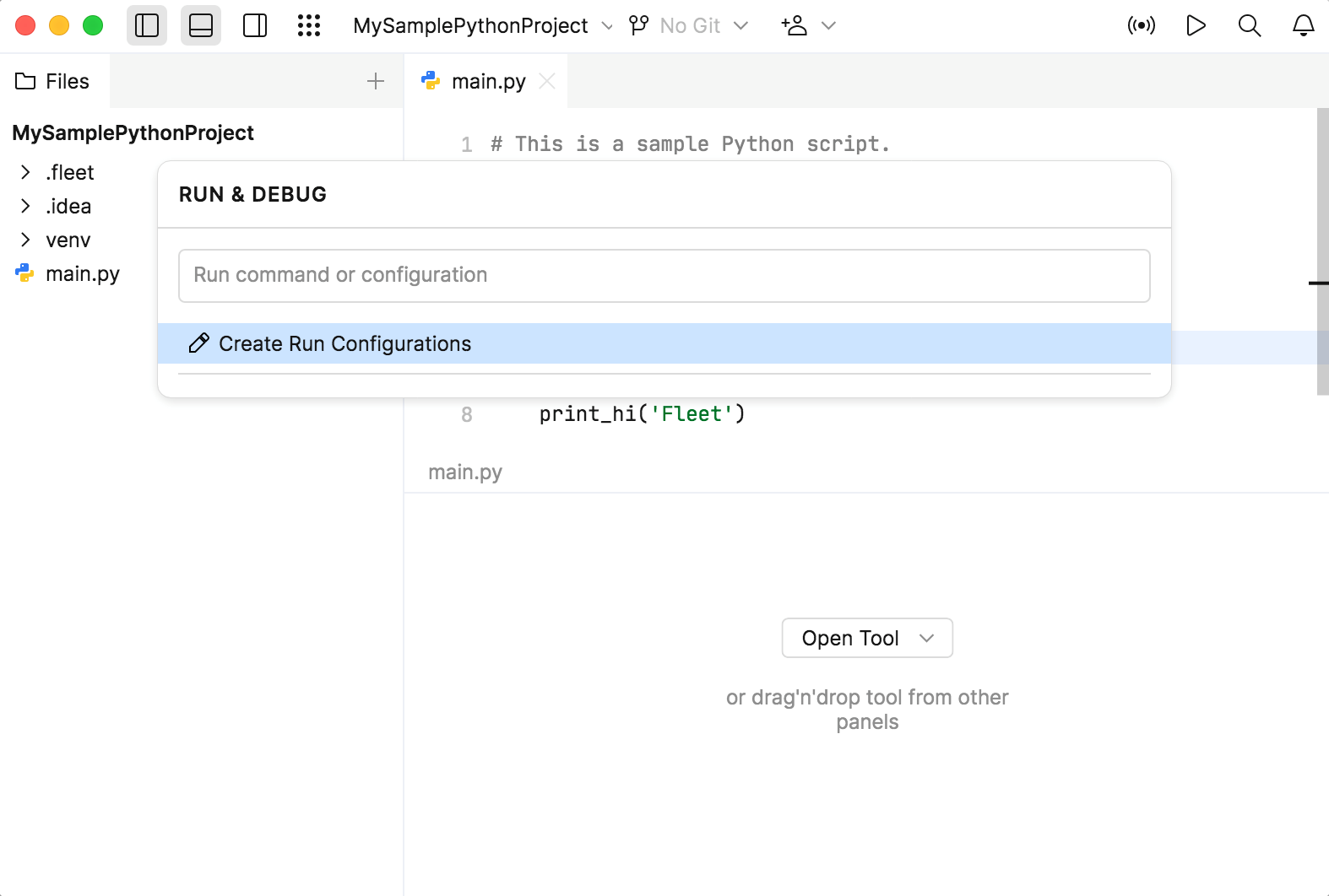 Run Python code | JetBrains Fleet Documentation