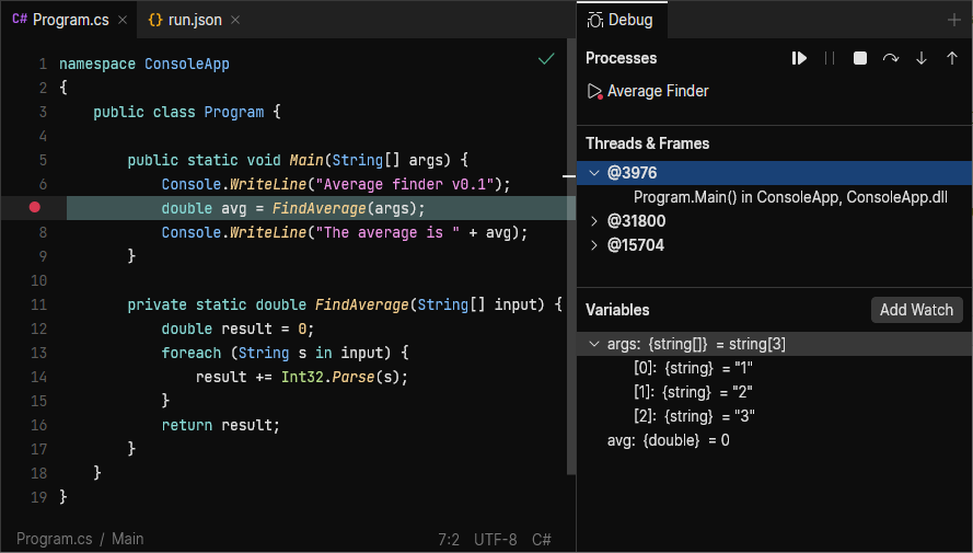 C# debugging walkthrough | JetBrains Fleet Documentation
