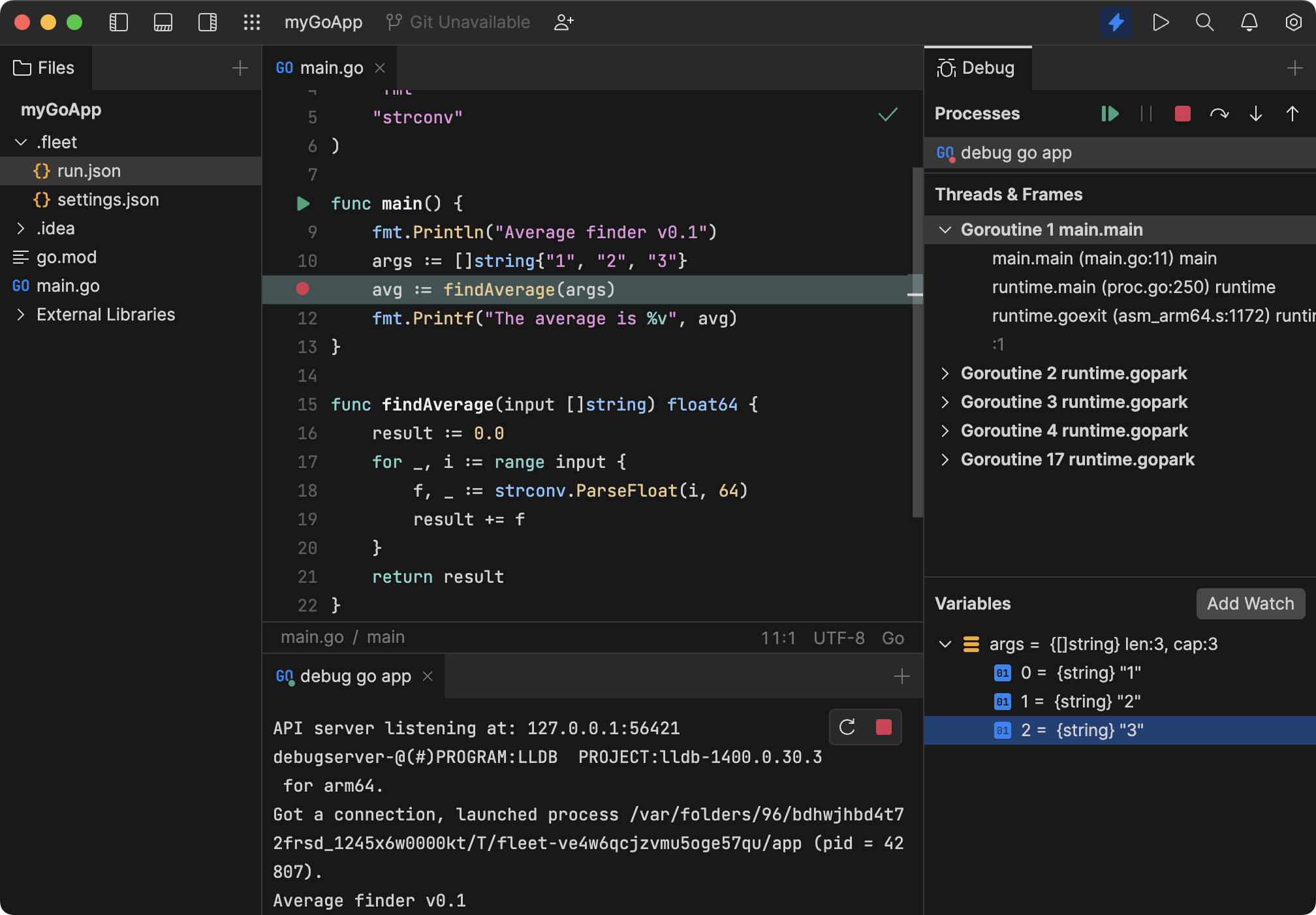 Debugging quickstart | JetBrains Fleet Documentation