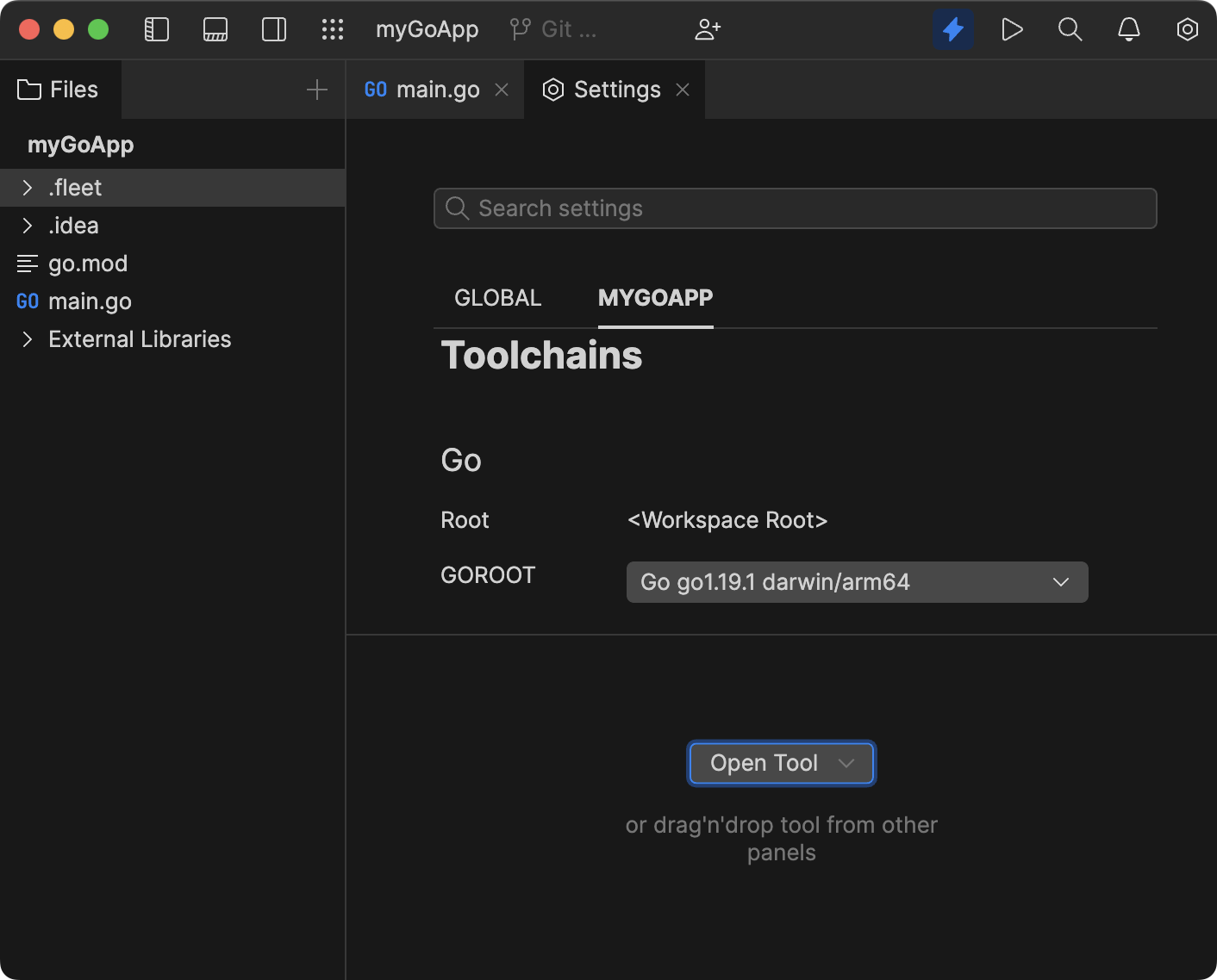 Getting started with Go | JetBrains Fleet Documentation