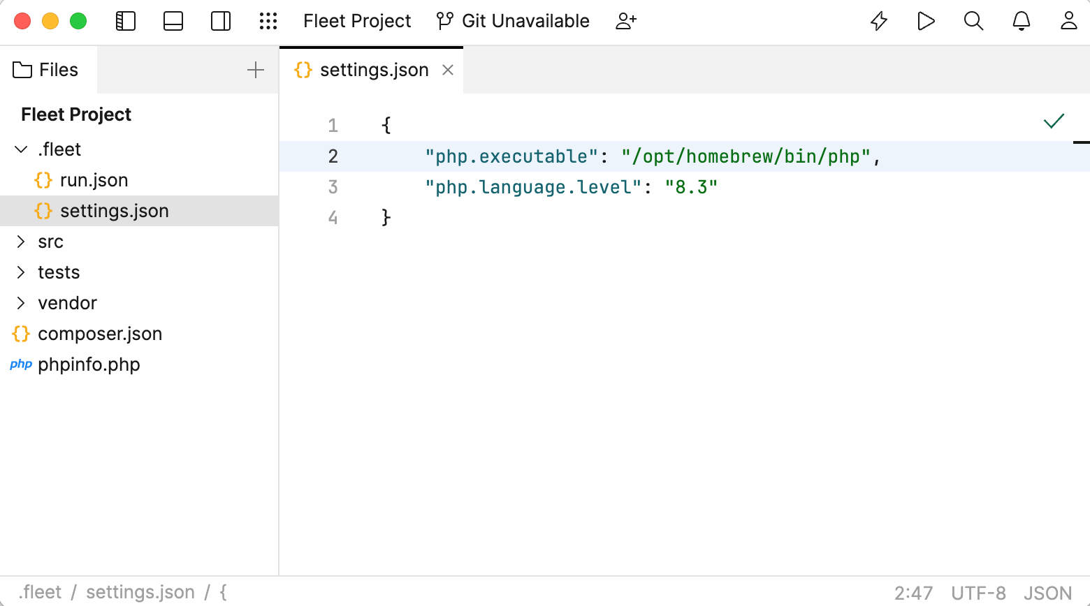 Getting started with PHP | JetBrains Fleet Documentation