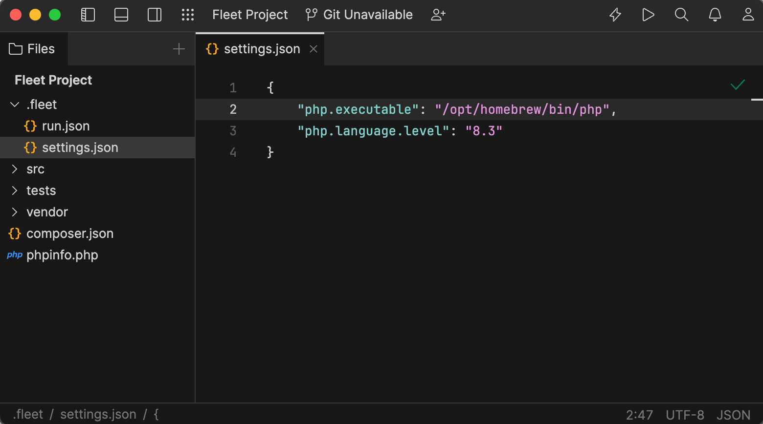 Getting started with PHP | JetBrains Fleet Documentation