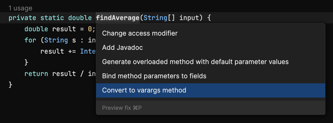 Coding assistance in Java | JetBrains Fleet Documentation