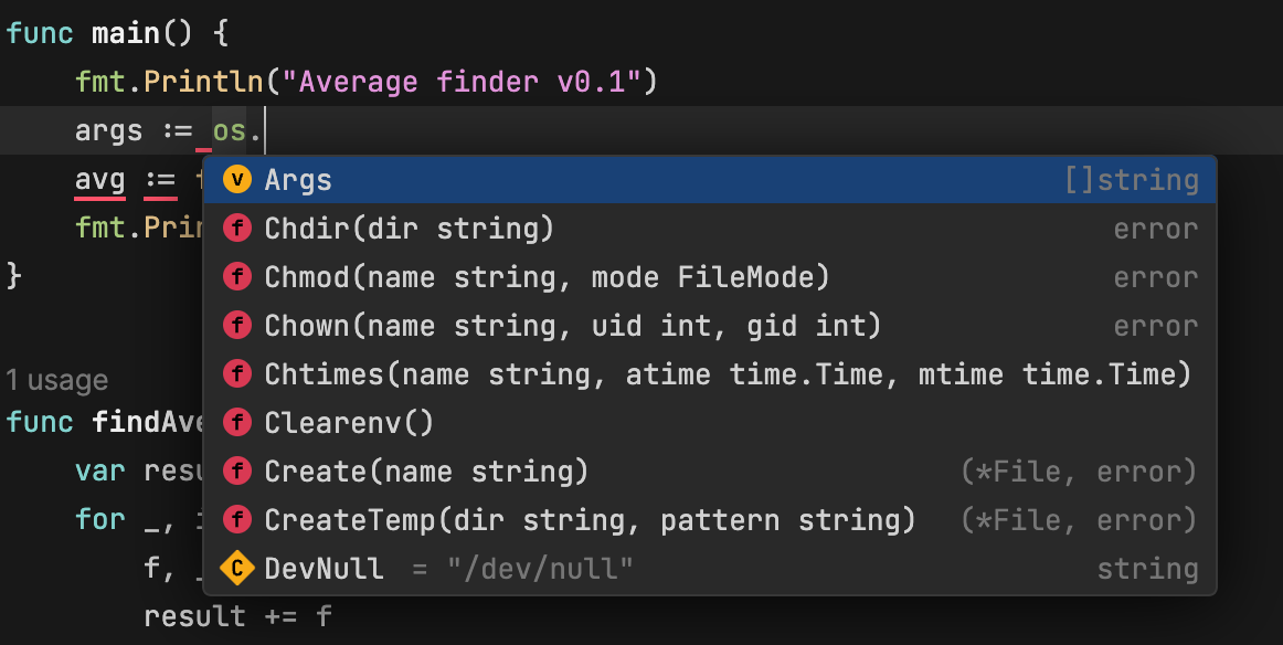 Coding assistance in Go | JetBrains Fleet Documentation