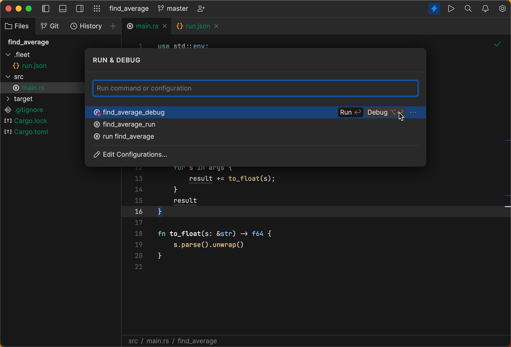 Debug Rust code | JetBrains Fleet Documentation