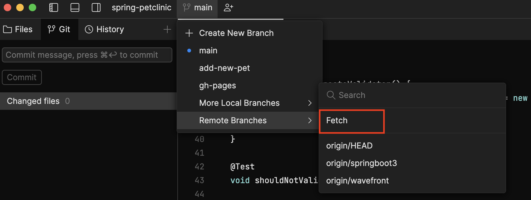 Manage Git branches | JetBrains Fleet Documentation