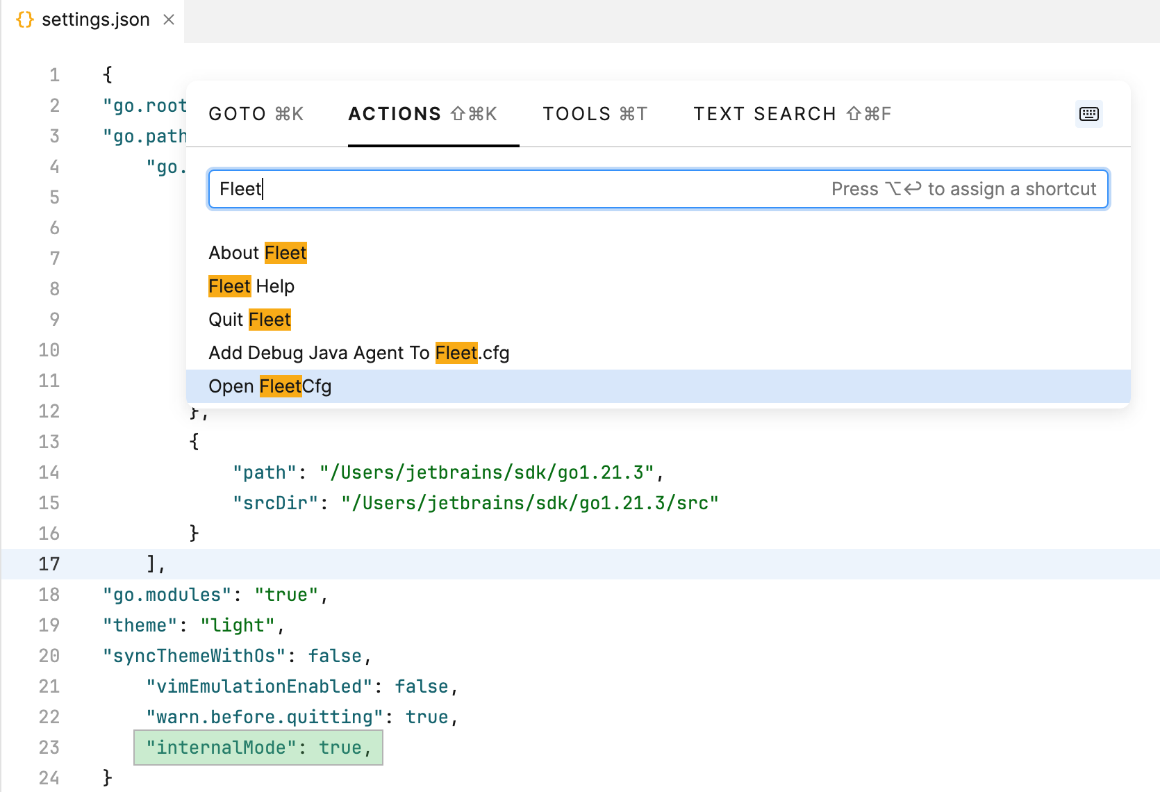 Workspace | JetBrains Fleet Documentation