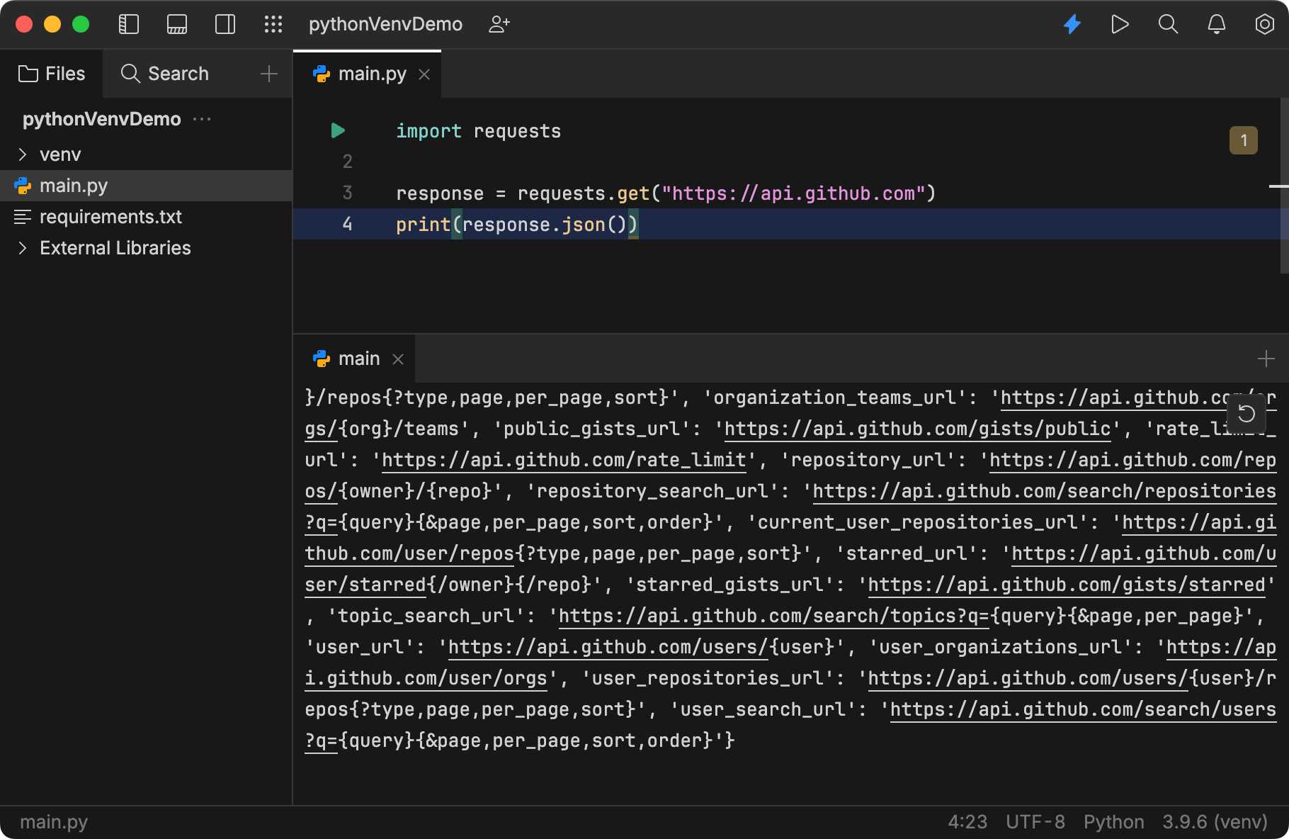 Running code using a virtual environment | JetBrains Fleet Documentation