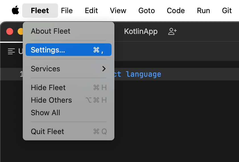 Settings | JetBrains Fleet Documentation