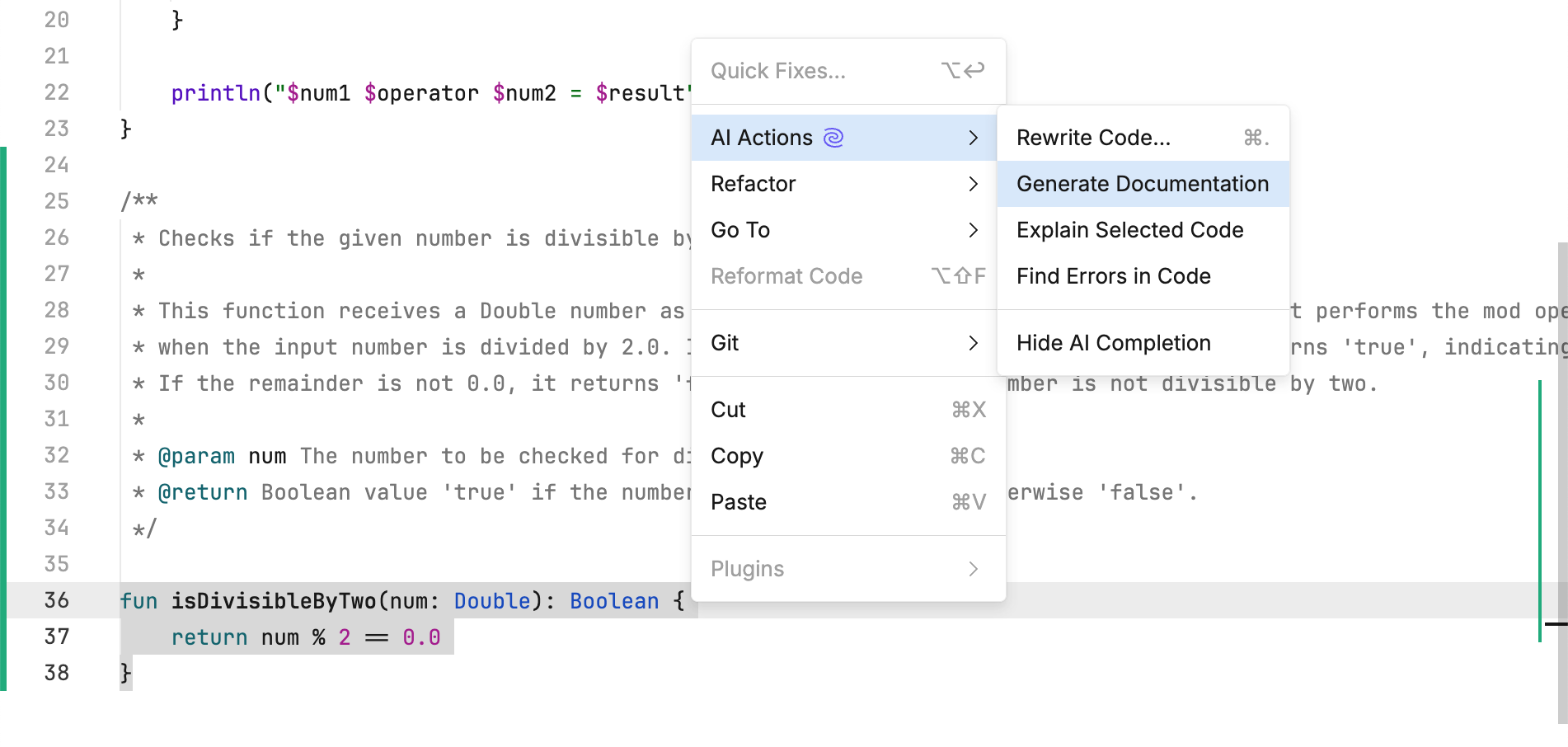Generate documentation with AI | JetBrains Fleet Documentation
