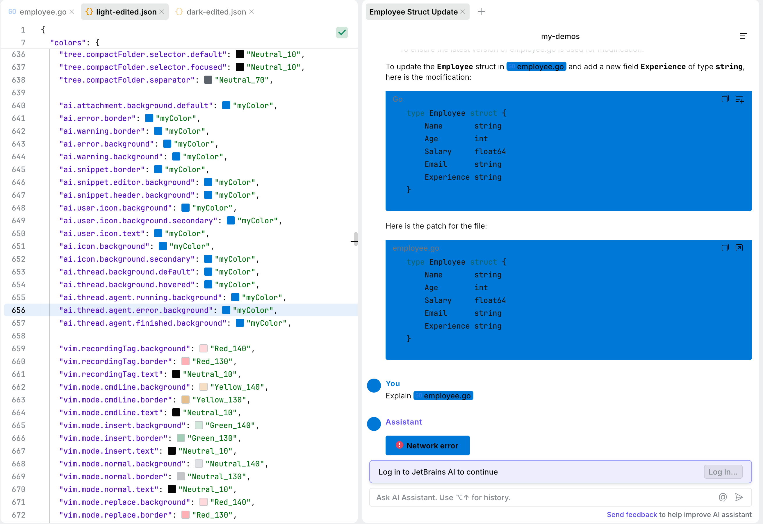 Theme plugin: JSON keys reference | JetBrains Fleet Documentation