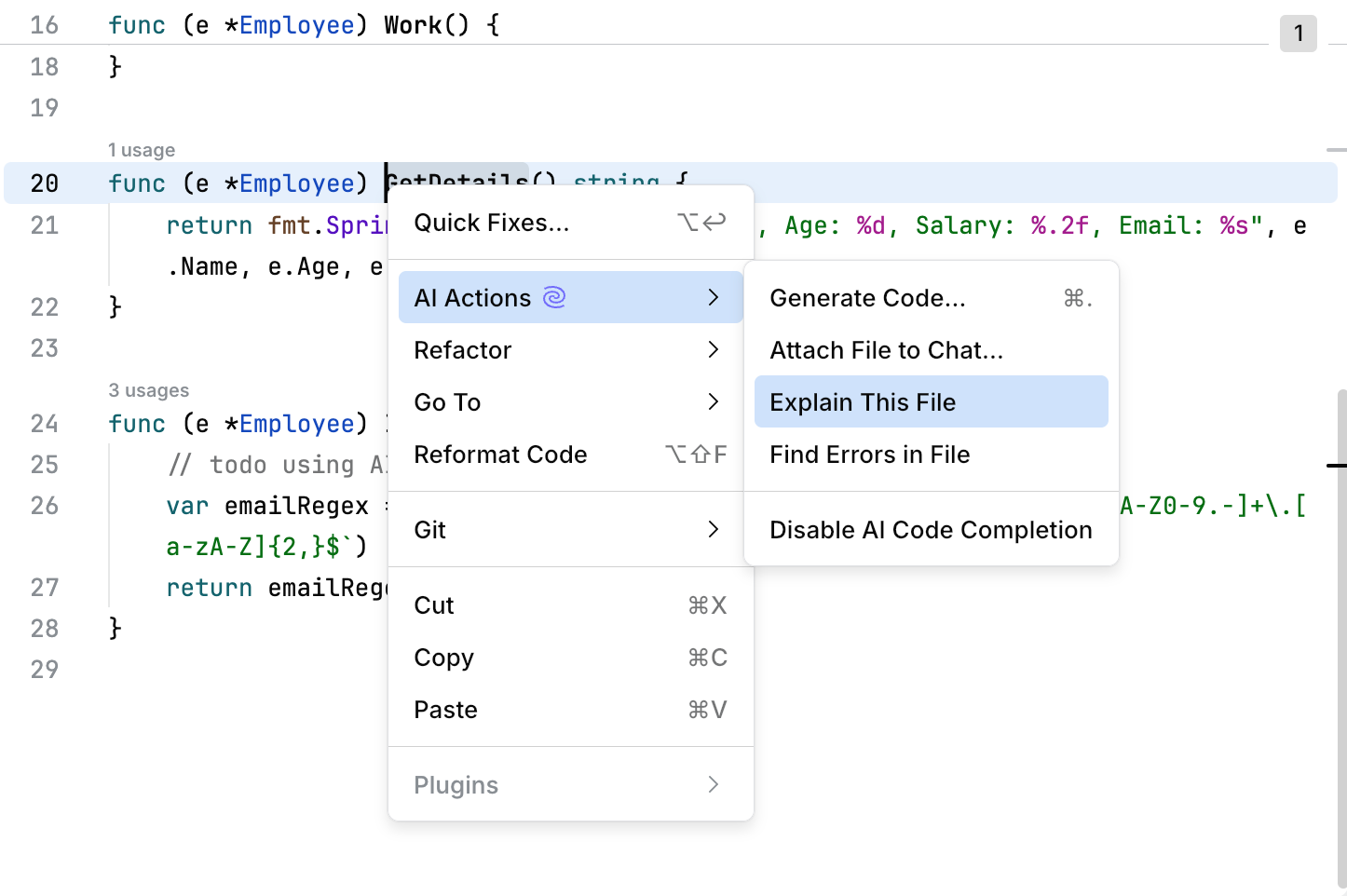 Chat with AI | JetBrains Fleet Documentation
