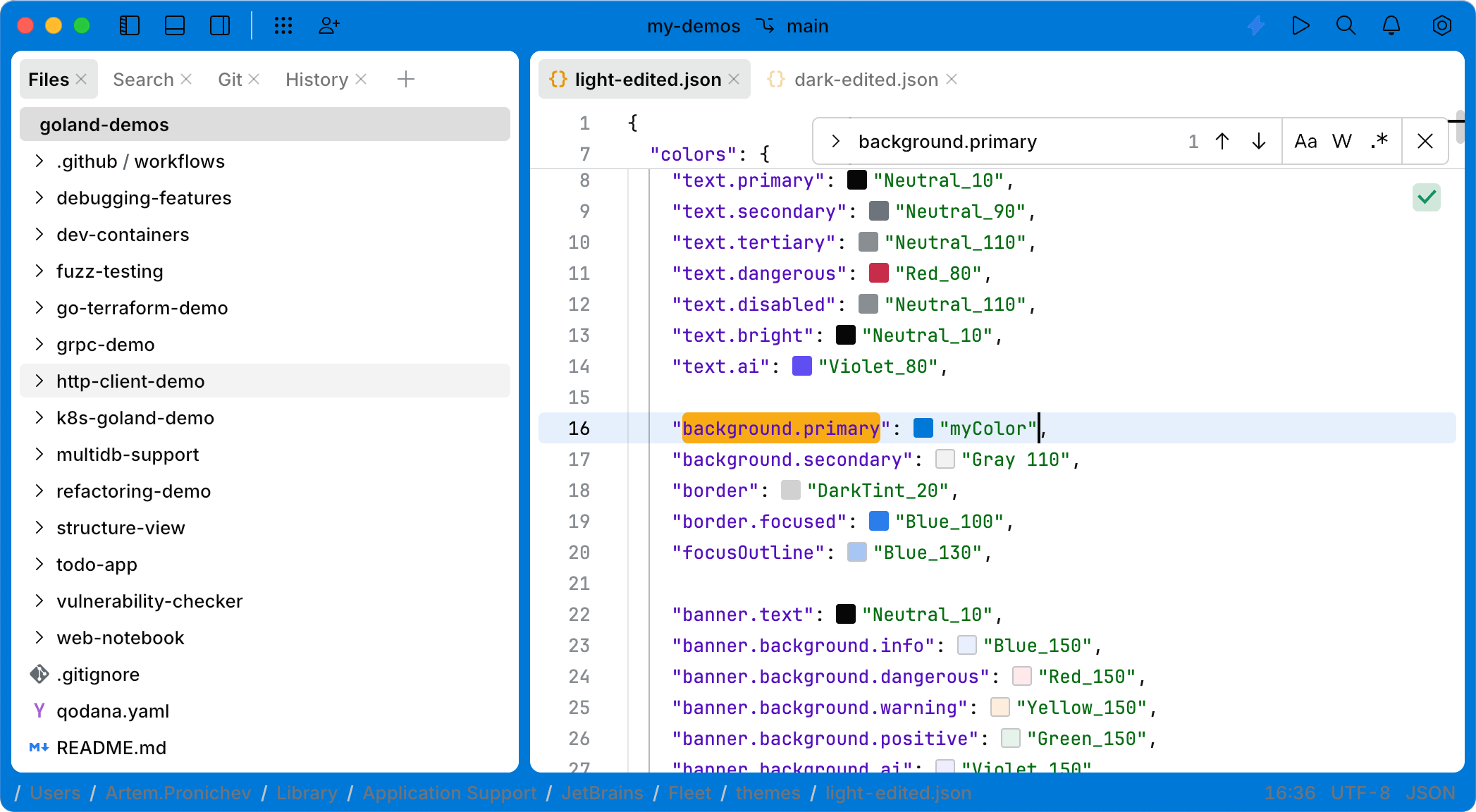 Key changes to theme plugin keys | JetBrains Fleet Documentation