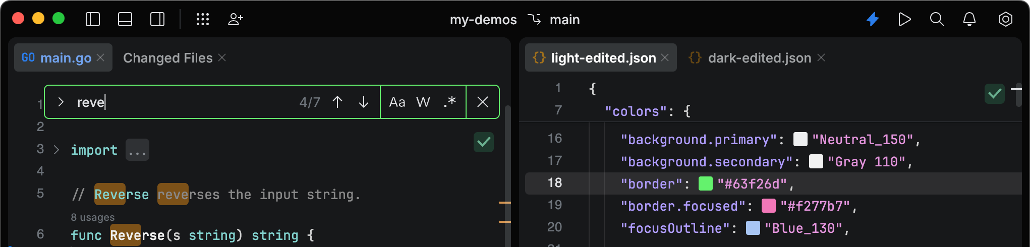 Theme plugin: JSON keys reference | JetBrains Fleet Documentation