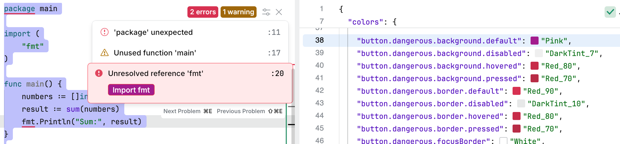 Theme plugin: JSON keys reference | JetBrains Fleet Documentation