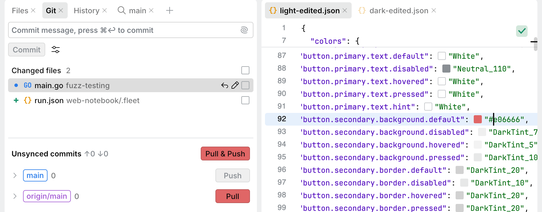 Theme plugin: JSON keys reference | JetBrains Fleet Documentation