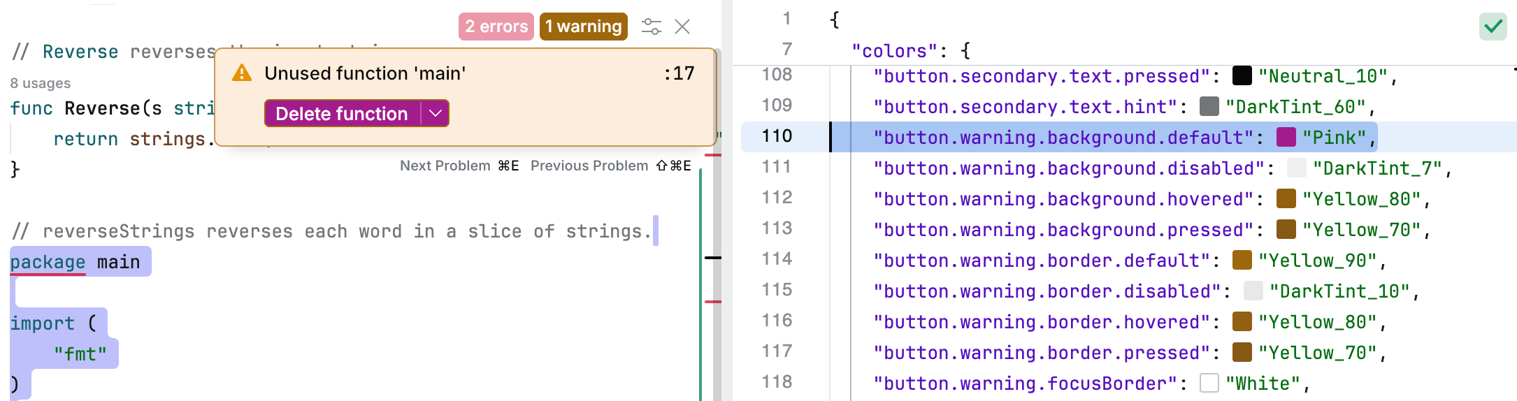 Theme plugin: JSON keys reference | JetBrains Fleet Documentation
