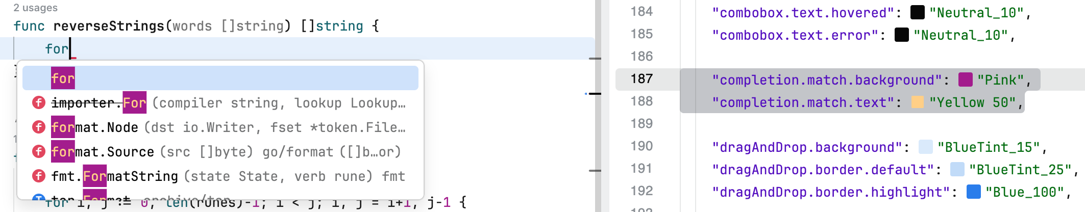 Theme plugin: JSON keys reference | JetBrains Fleet Documentation