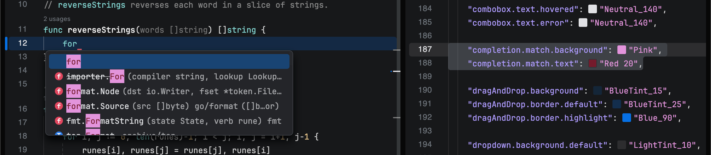 Theme plugin: JSON keys reference | JetBrains Fleet Documentation