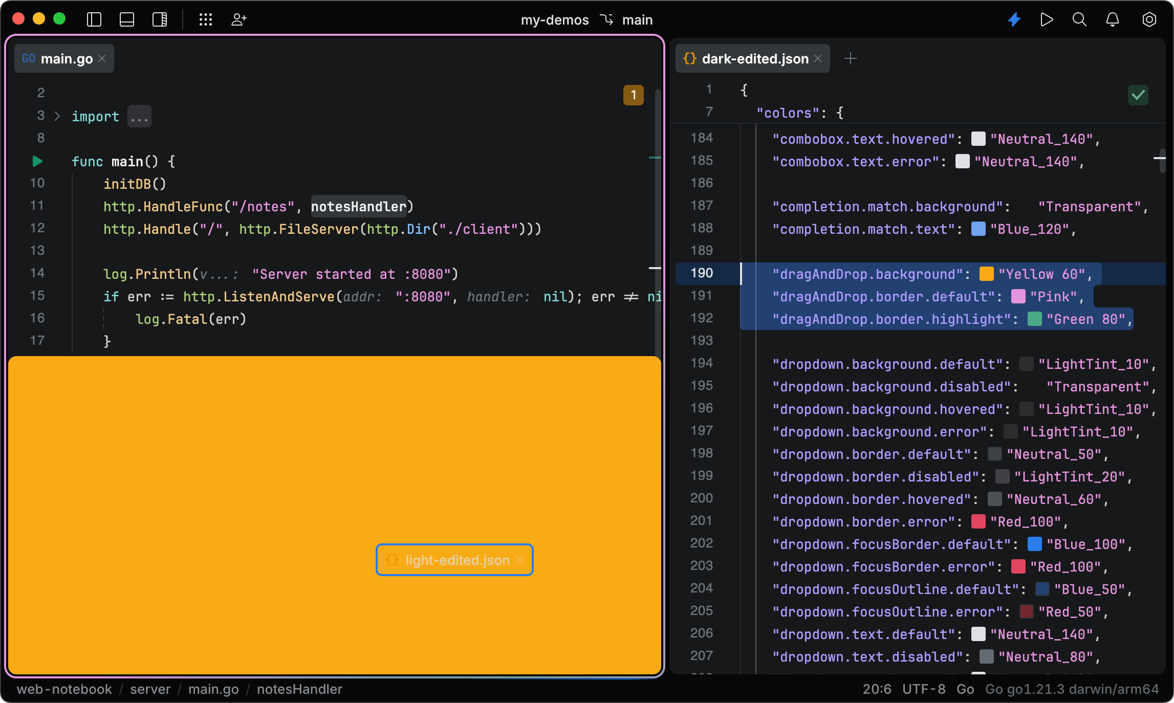 Theme plugin: JSON keys reference | JetBrains Fleet Documentation