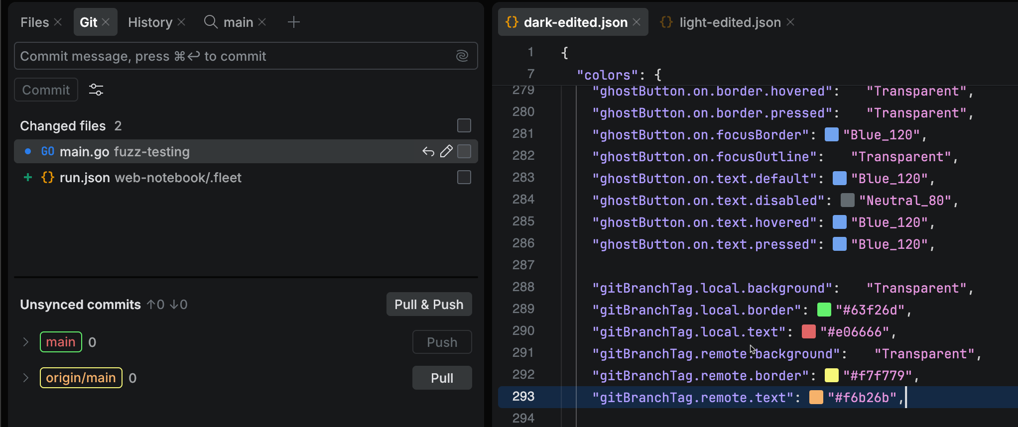 Theme plugin: JSON keys reference | JetBrains Fleet Documentation