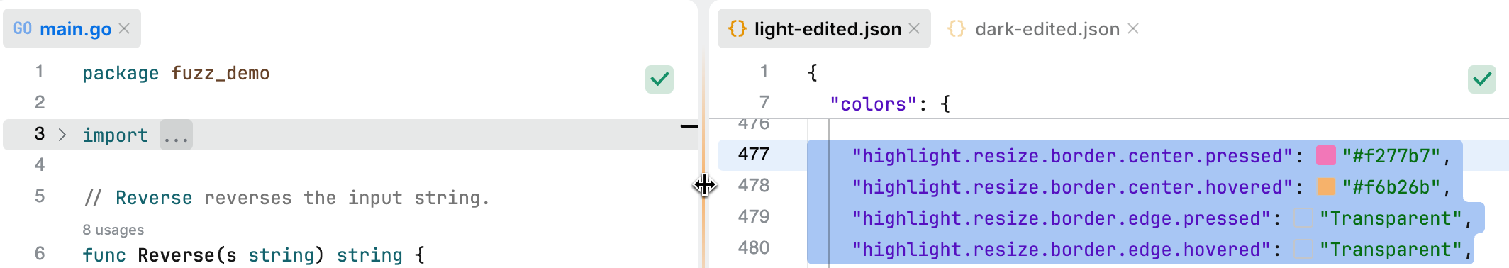 Theme plugin: JSON keys reference | JetBrains Fleet Documentation