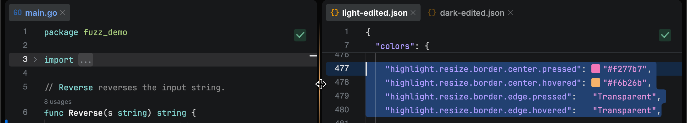 Theme plugin: JSON keys reference | JetBrains Fleet Documentation
