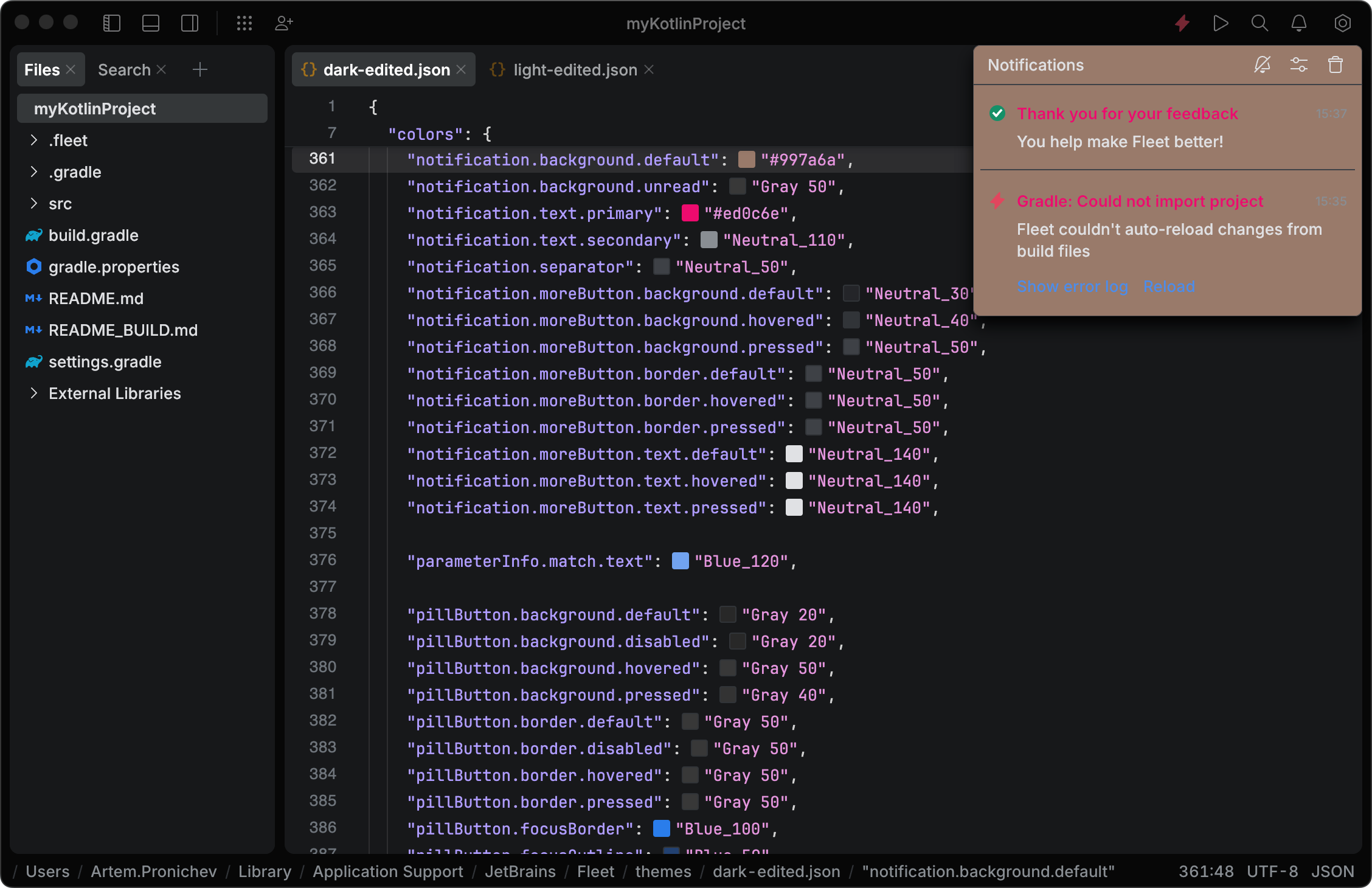 Theme Plugin Json Keys Reference Jetbrains Fleet Documentation 1087