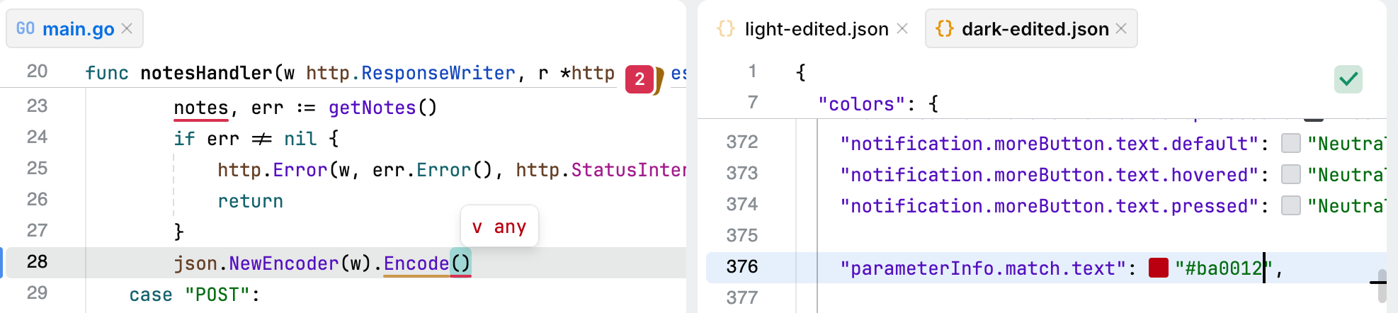 Theme plugin: JSON keys reference | JetBrains Fleet Documentation