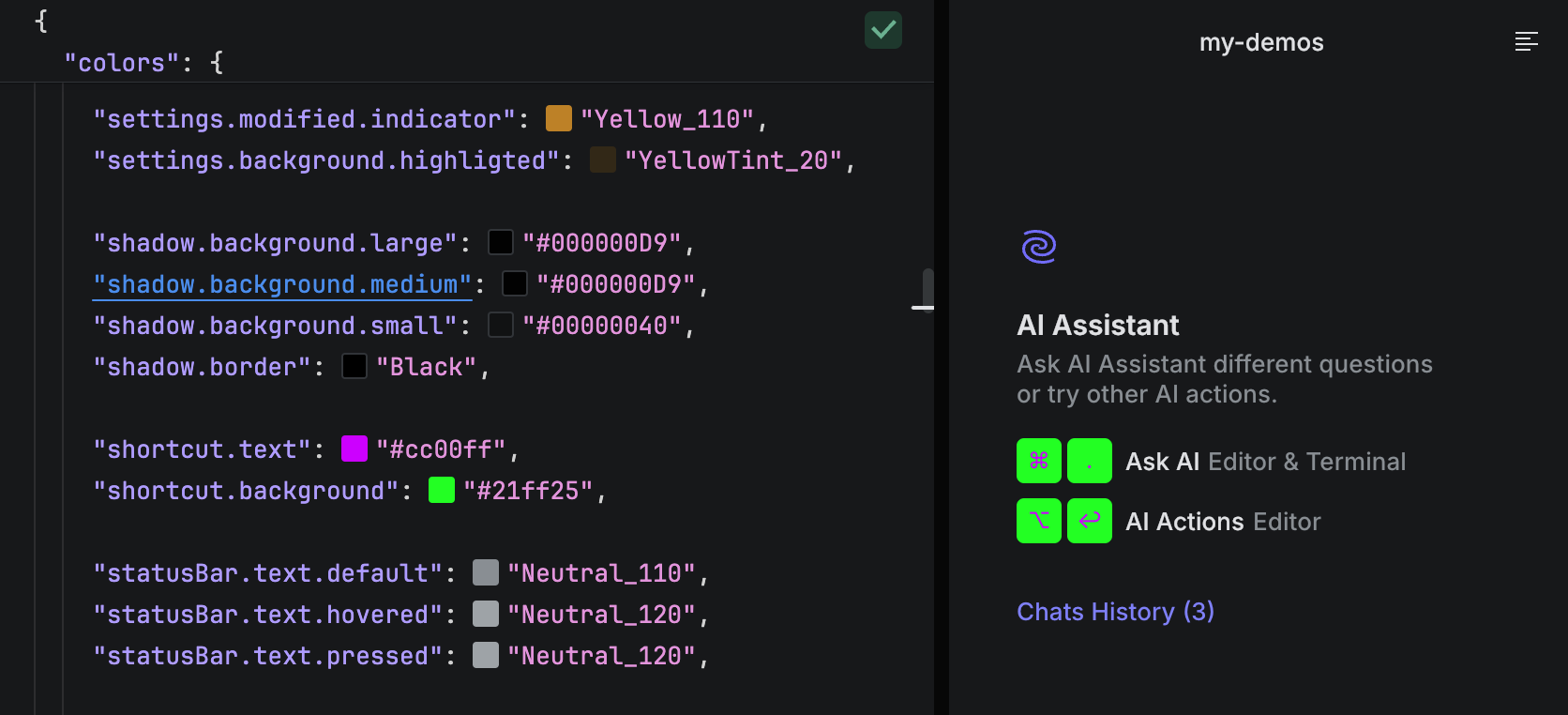 Theme plugin: JSON keys reference | JetBrains Fleet Documentation