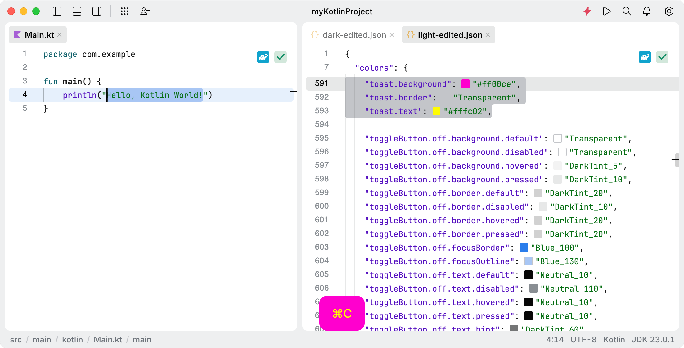Theme plugin: JSON keys reference | JetBrains Fleet Documentation