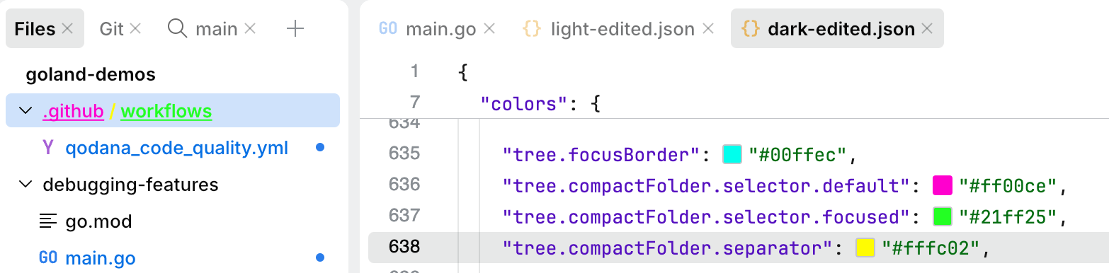 Theme plugin: JSON keys reference | JetBrains Fleet Documentation