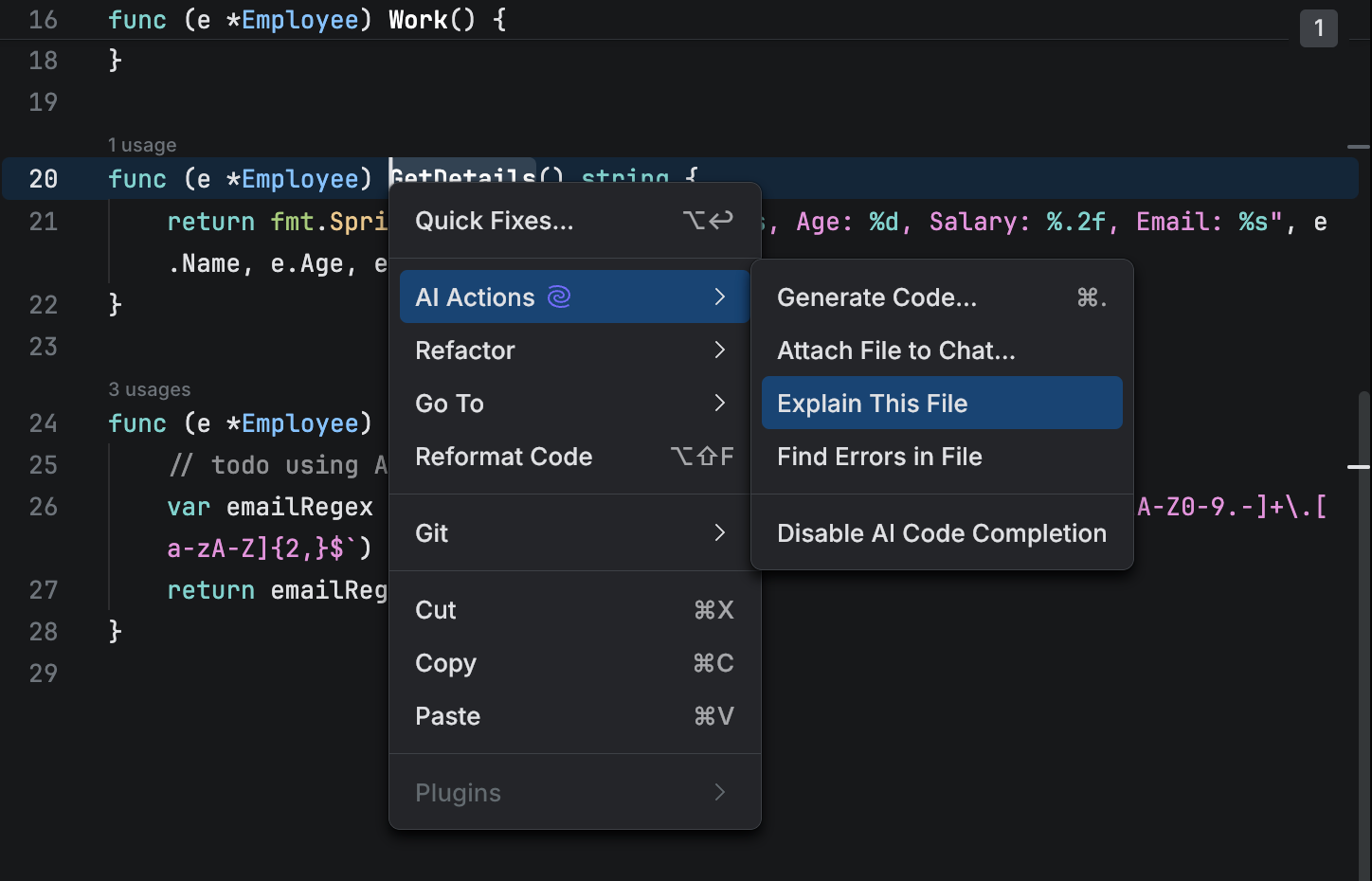 Chat with AI | JetBrains Fleet Documentation