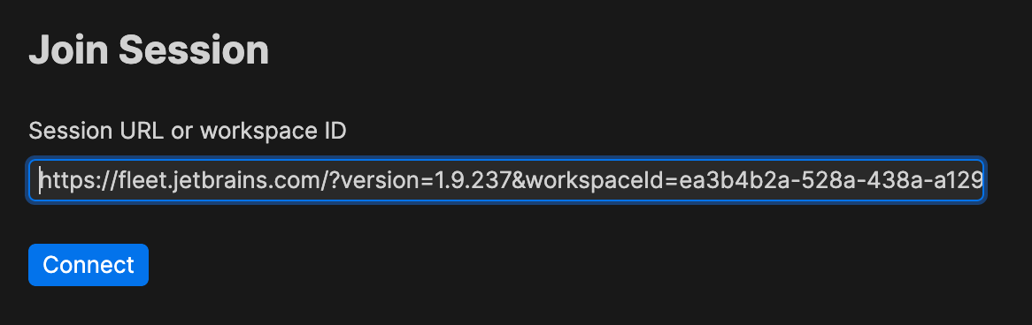 Connect to a workspace | JetBrains Fleet Documentation