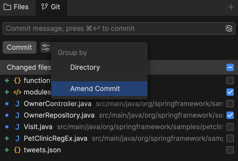Commit and push changes to Git repository | JetBrains Fleet Documentation