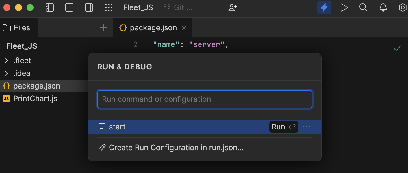 Run JavaScript code | JetBrains Fleet Documentation