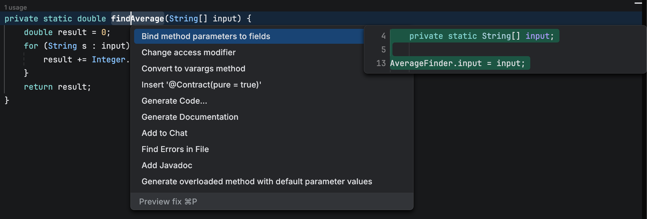 Coding assistance in Java | JetBrains Fleet Documentation