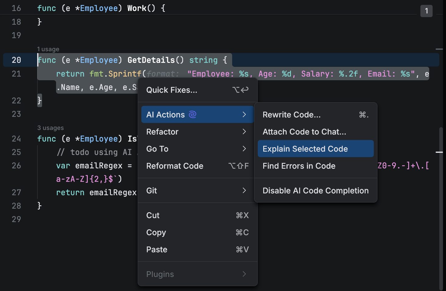 Chat with AI | JetBrains Fleet Documentation